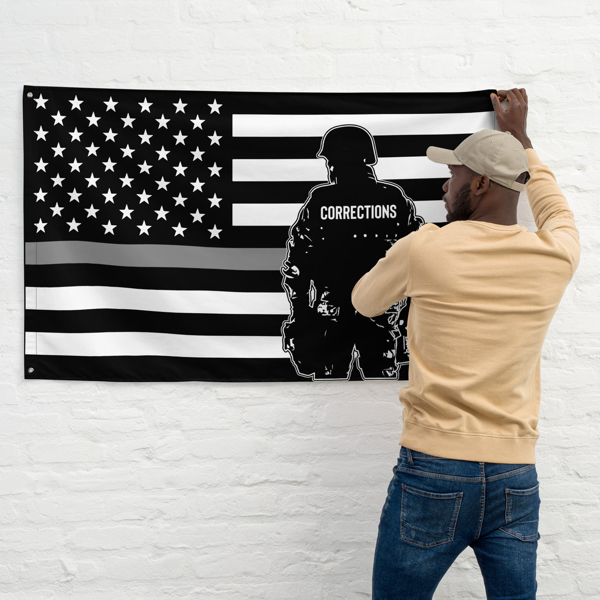 Thin Grey Line Corrections American Wall Flag – 911 Duty Gear USA