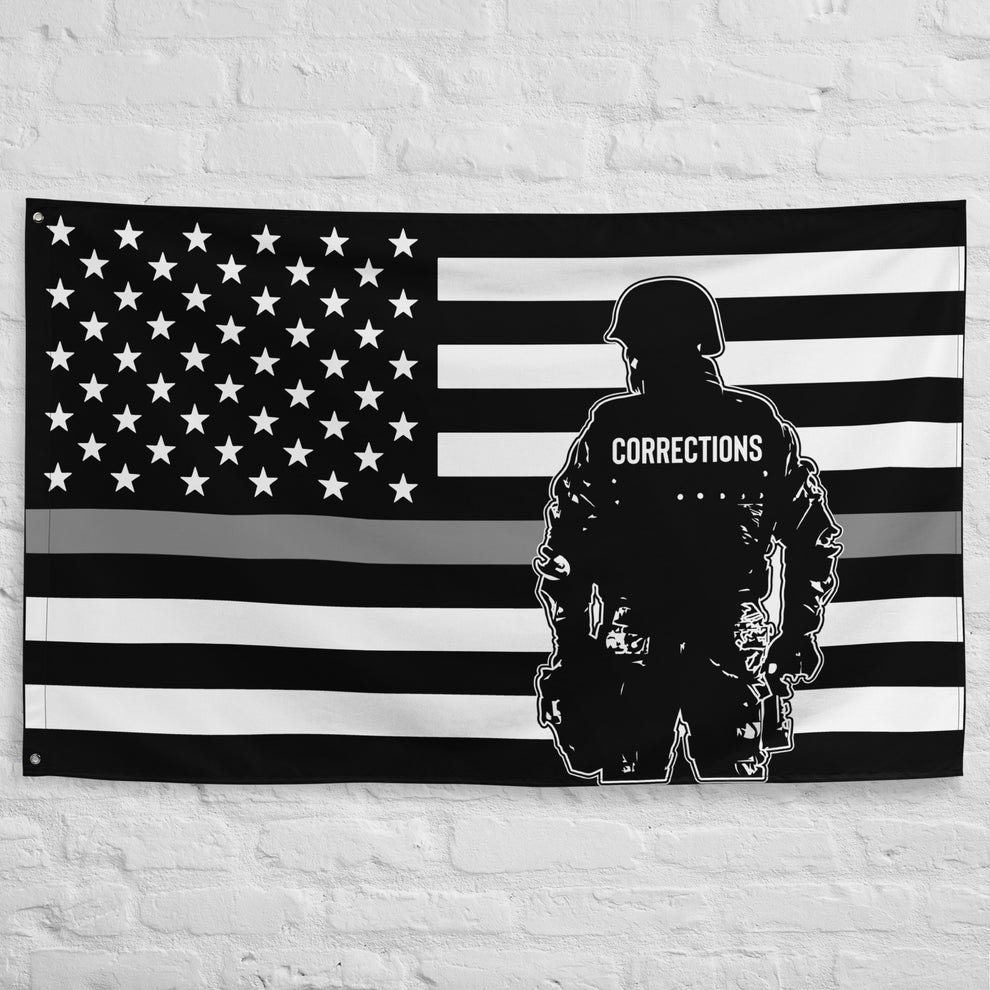 Thin Grey Line Corrections American Wall Flag – 911 Duty Gear USA
