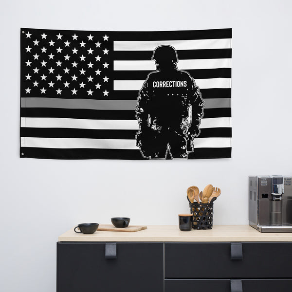 Thin Grey Line Corrections American Wall Flag – 911 Duty Gear USA