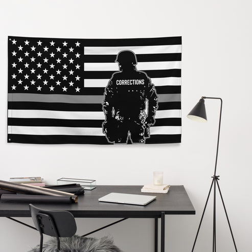 Thin Grey Line Corrections American Wall Flag – 911 Duty Gear USA