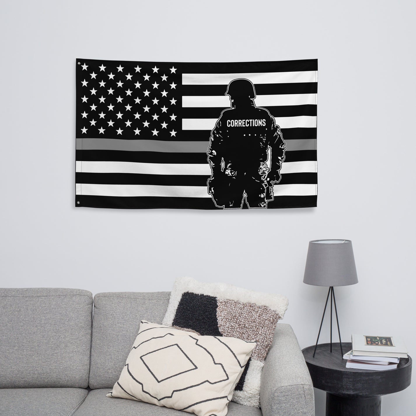Thin Grey Line Corrections American Wall Flag – 911 Duty Gear USA